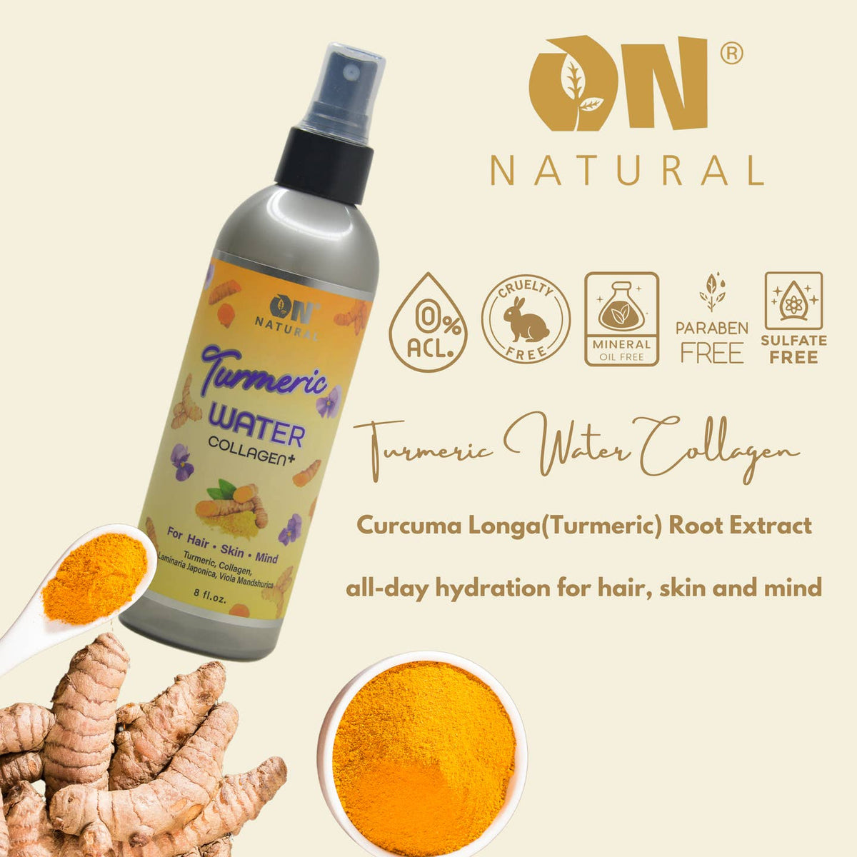 Turmeric Water [Collagen] 8oz – Mariel Kim